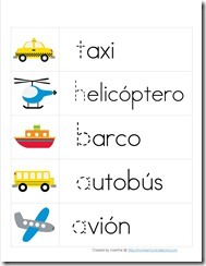 Transportation Preschool Pack ~ Spanish Version